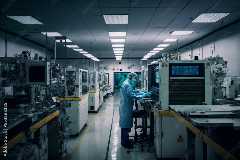 Generative AI illustration of high tech lab - research and development ...