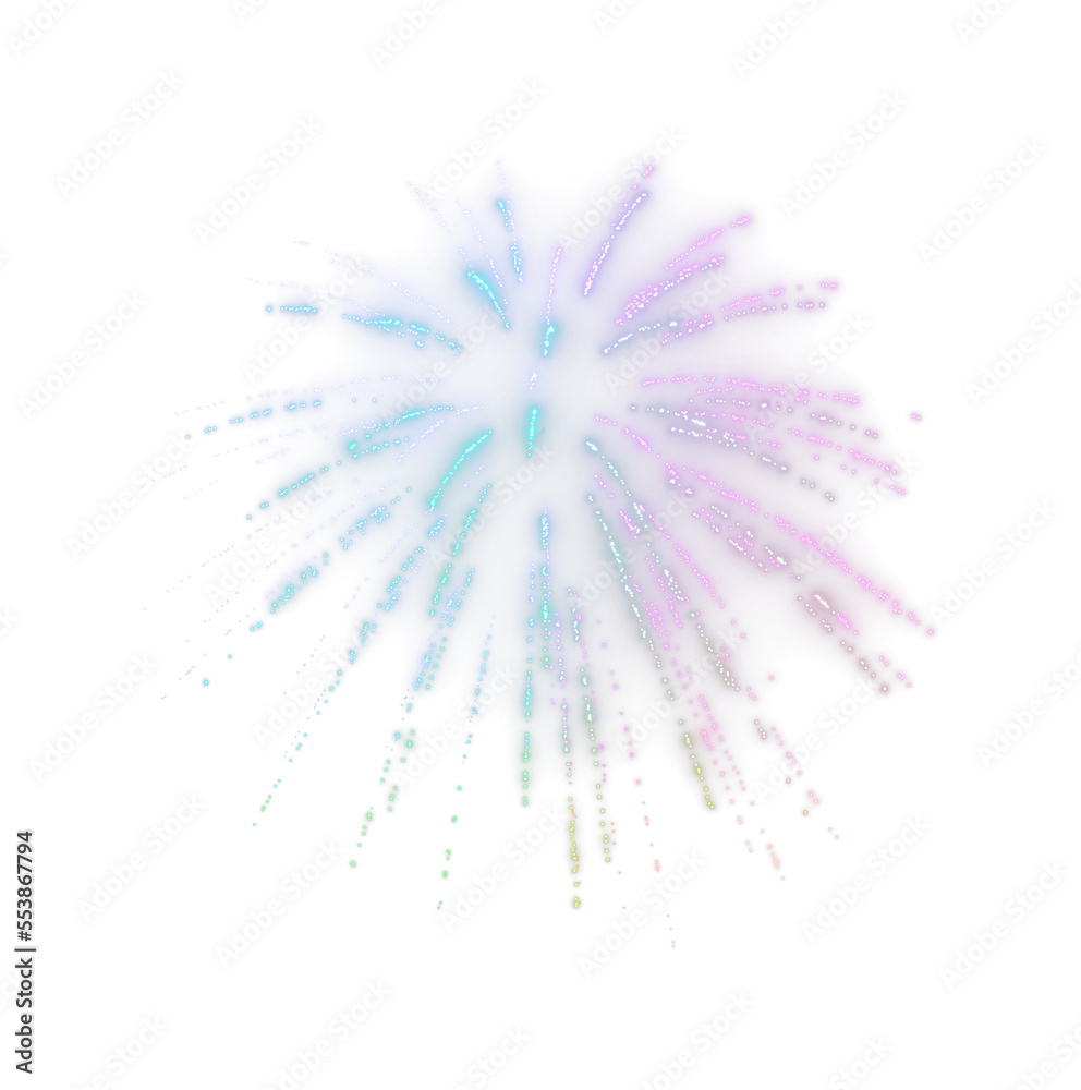 Isolated rainbow colored bursting fireworks Stock Illustration | Adobe ...