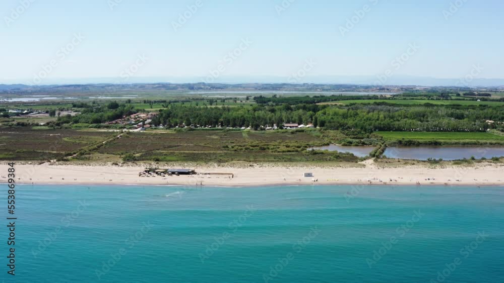 Valras plage vacaction destination Occitanie aerial view beach and ...