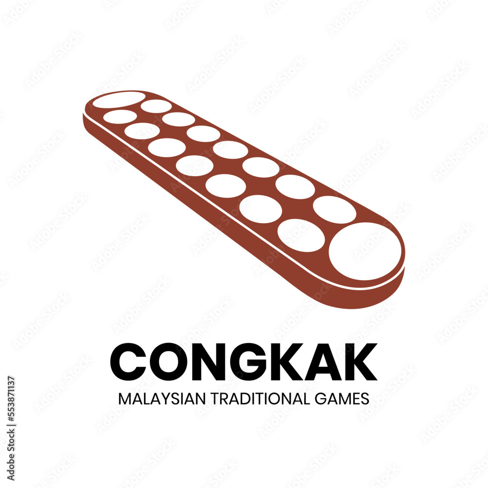 Vector illustration Congkak Malaysian Traditional Games. Popular Games ...