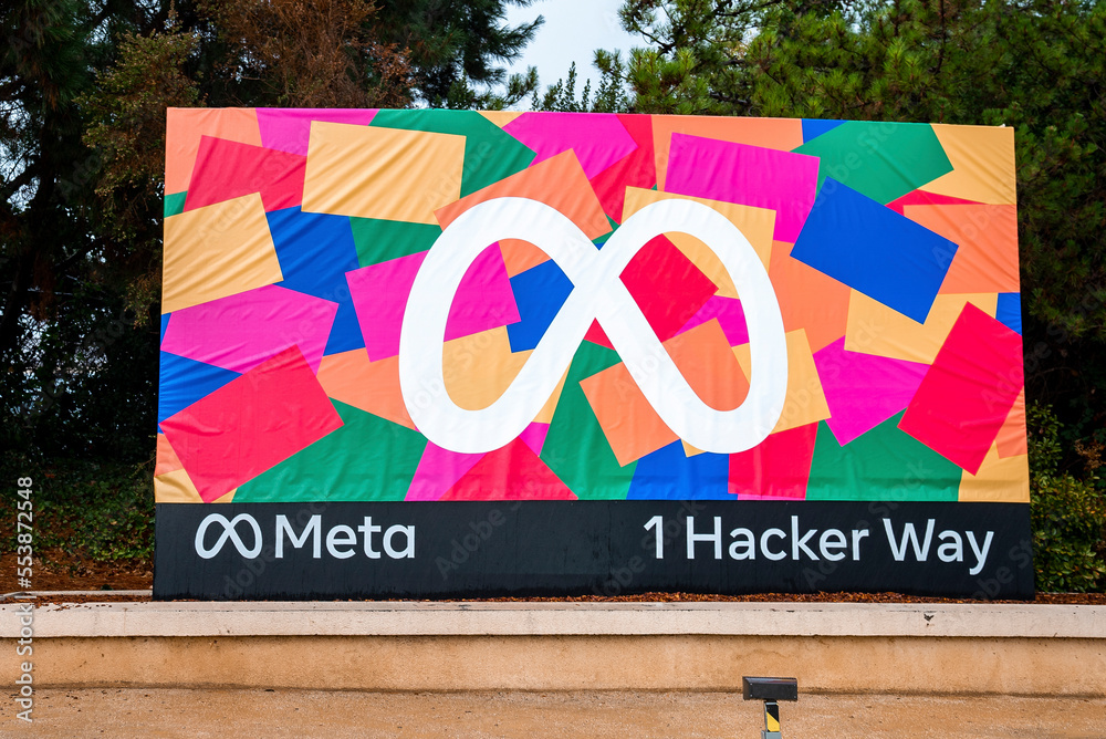 California, USA. September 20, 2022. Multi colored advertisement ...