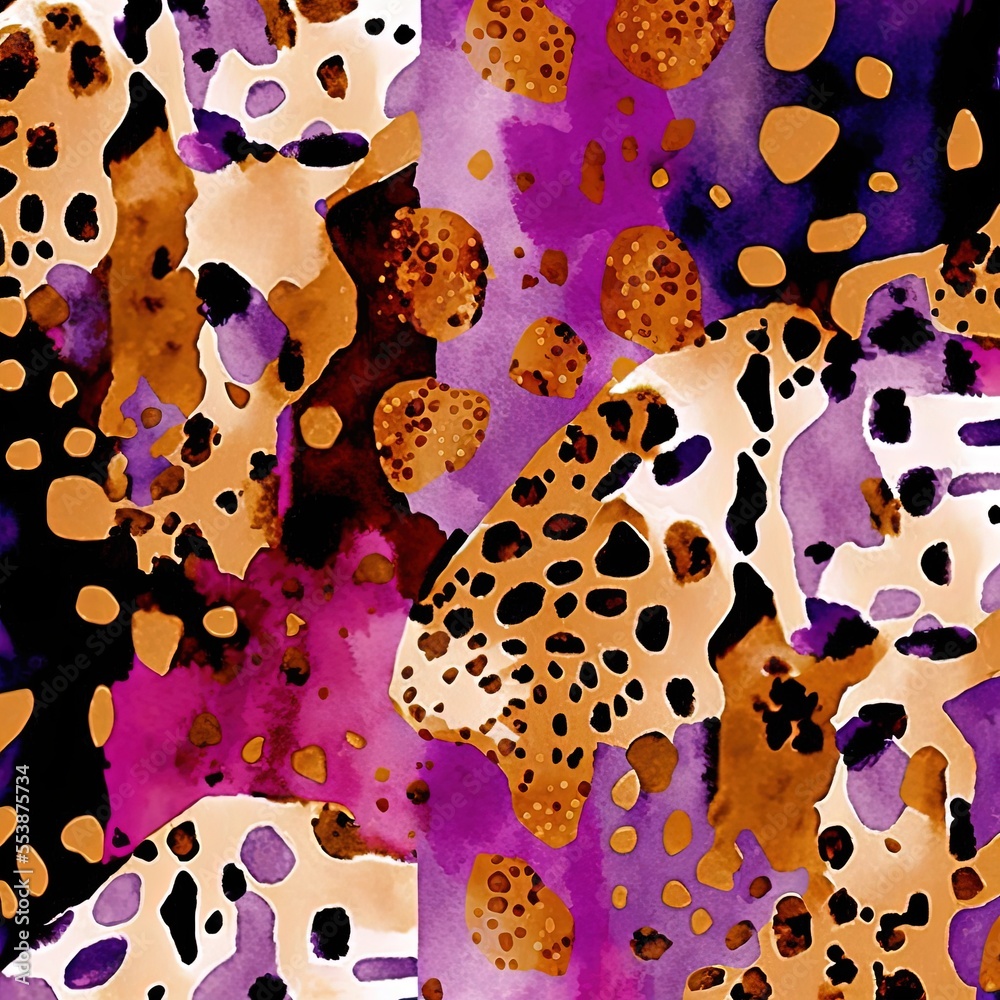Purple and gold leopard print background images Stock Illustration ...