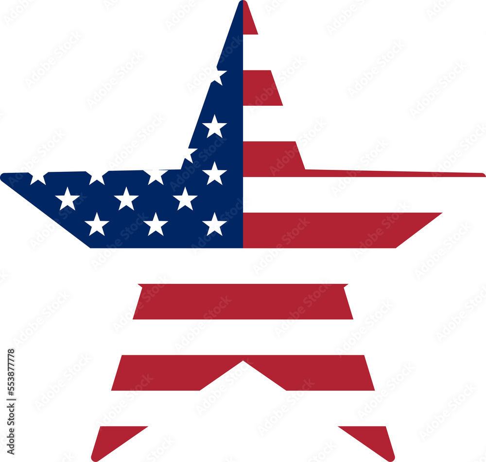 USA flag star shape icon, png illustration Stock Illustration | Adobe Stock