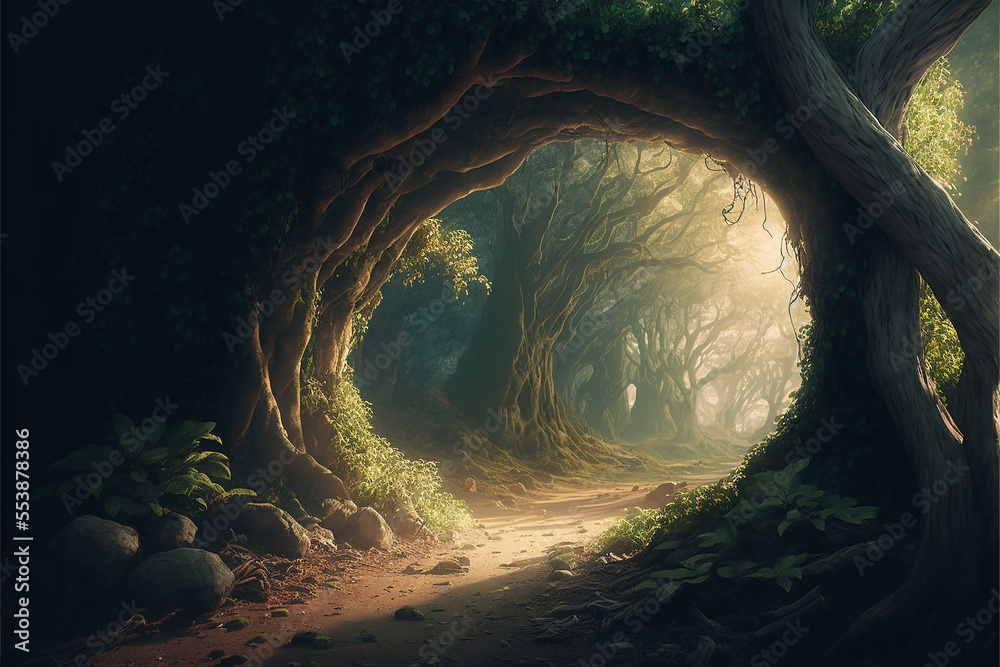 Fantasy Forest Pathway AI Generated Stock Illustration | Adobe Stock