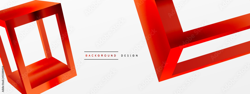 3d Cube Shapes Vector Geometric Background Trendy Techno Business Template For Wallpaper