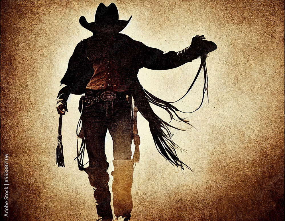 Rustic cowboy rancher Wild West design created with generative AI and ...