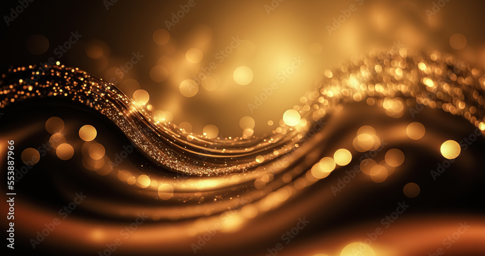 Abstract luxury swirling gold background with gold particle. Christmas ...