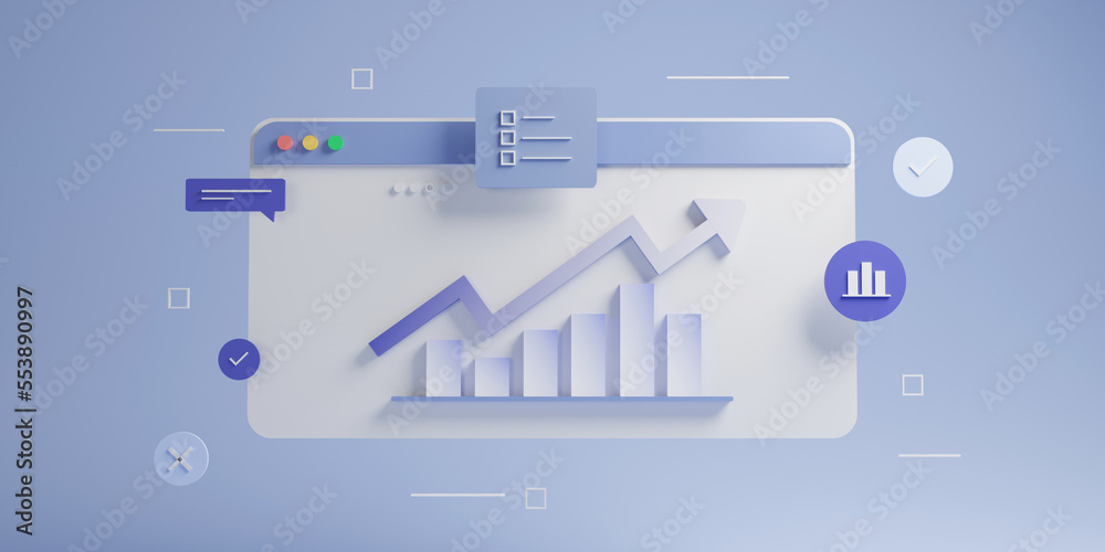 stock market analysis, economic graph with diagrams, business and ...