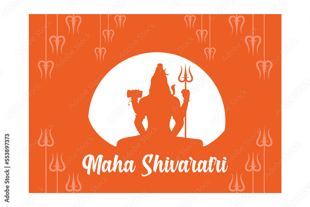 Calligraphy, typography for "Maha Shivaratri" is a Hindu festival ...