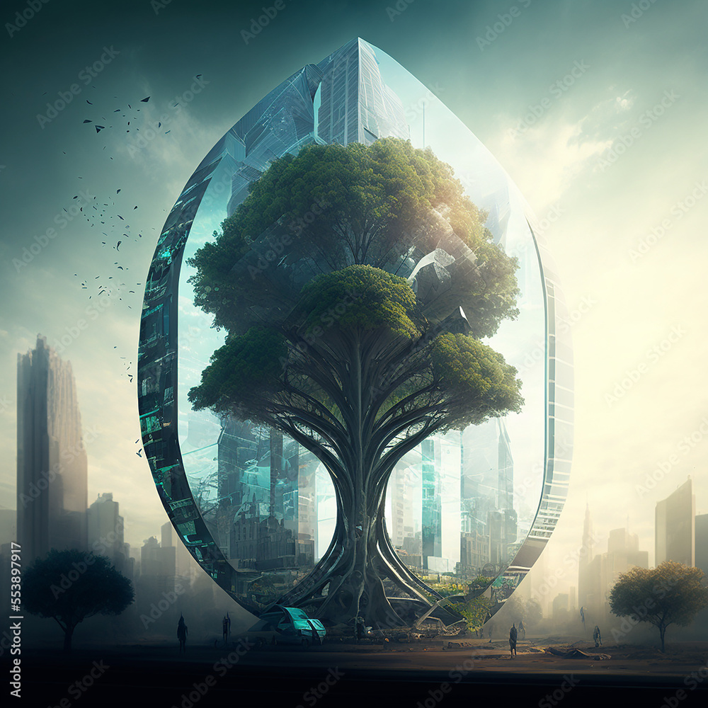 Ai generated futuristic library building. Created using ai generative ...