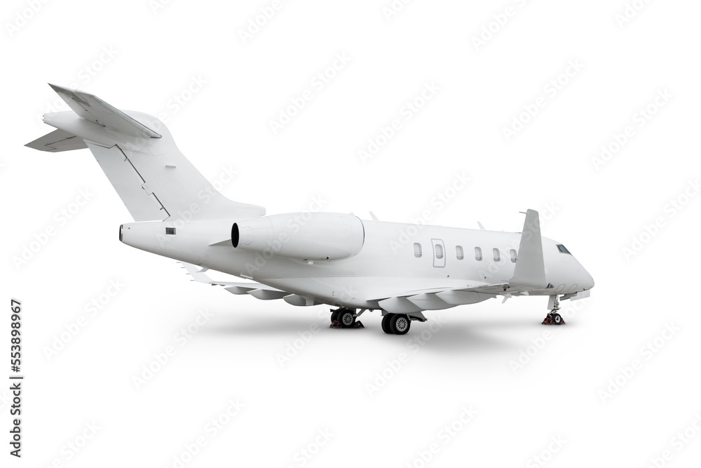 White modern private jet isolated on transparent background Stock Photo ...