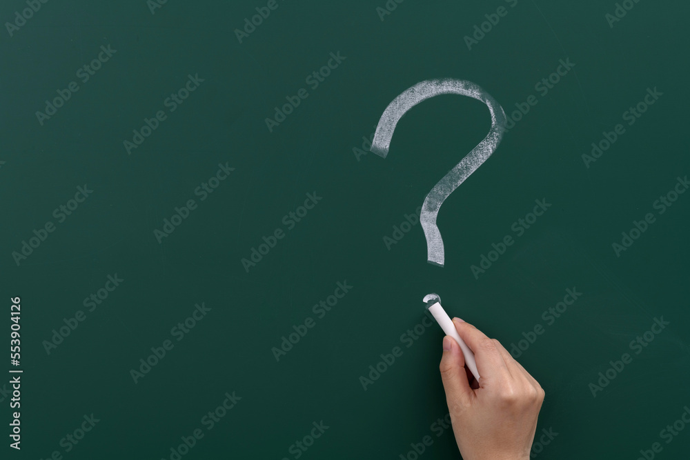 Question mark drawing on chalkboard Stock Photo | Adobe Stock