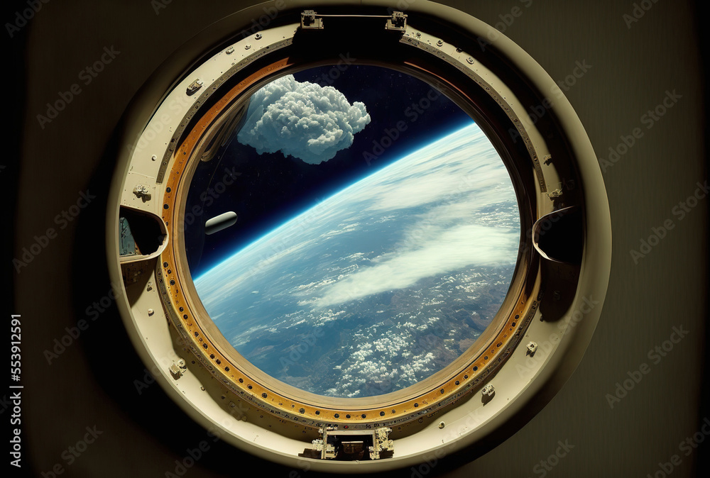 NASA provided the spacecraft's massive window and the view of the earth ...
