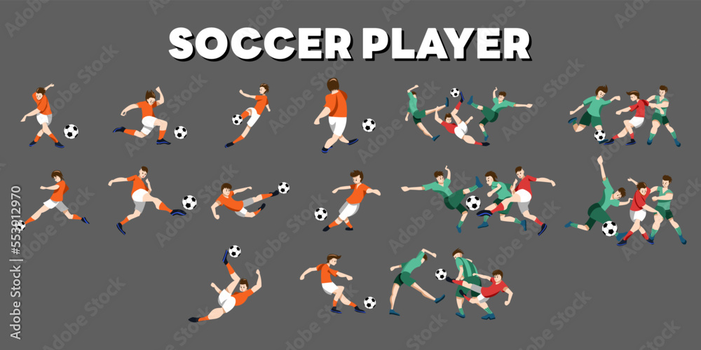 Football vector set collection graphic clipart design Stock Vector ...