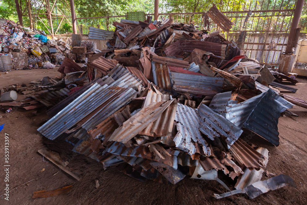 Recycling and storage of waste for further disposal, trash sorting ...