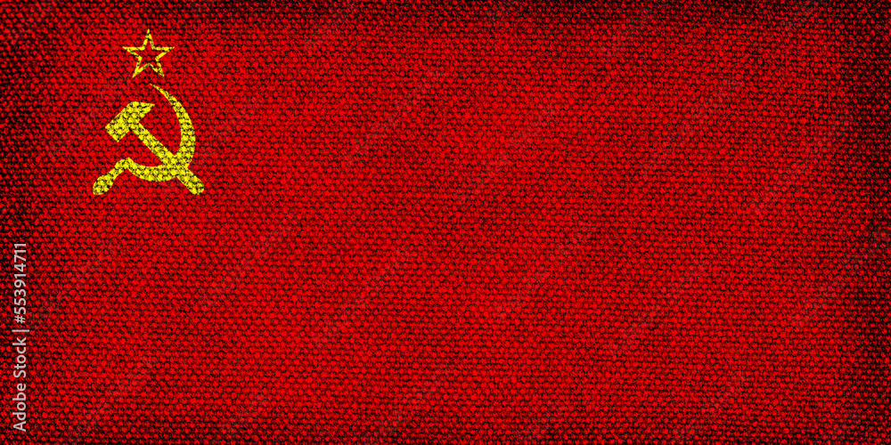 Flag of the USSR with the texture of rough fabric. Stock Photo | Adobe ...