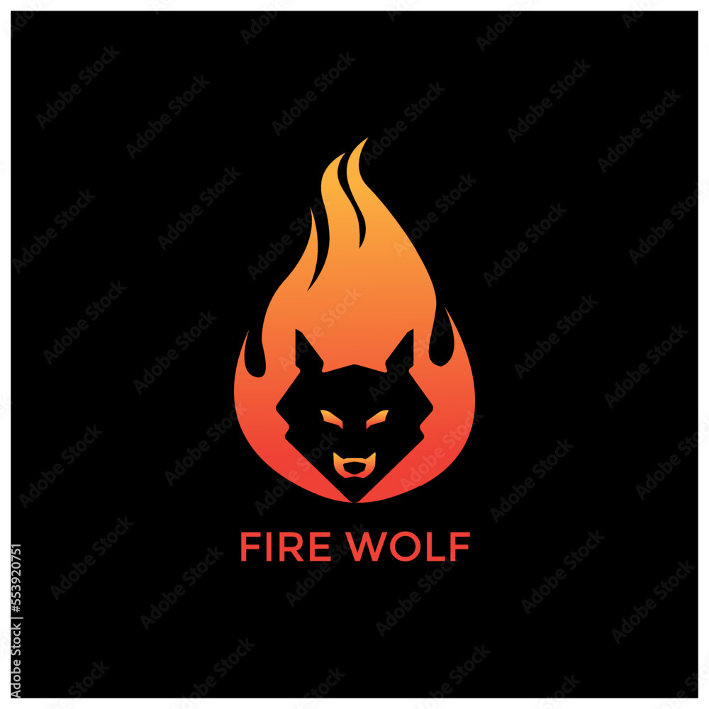 fire wolf vector logo Stock Vector | Adobe Stock