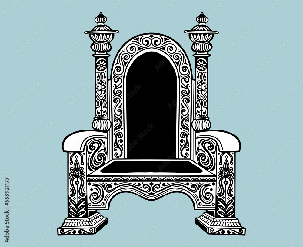 royal luxurious throne chair sketch hand drawn vector illustration ...
