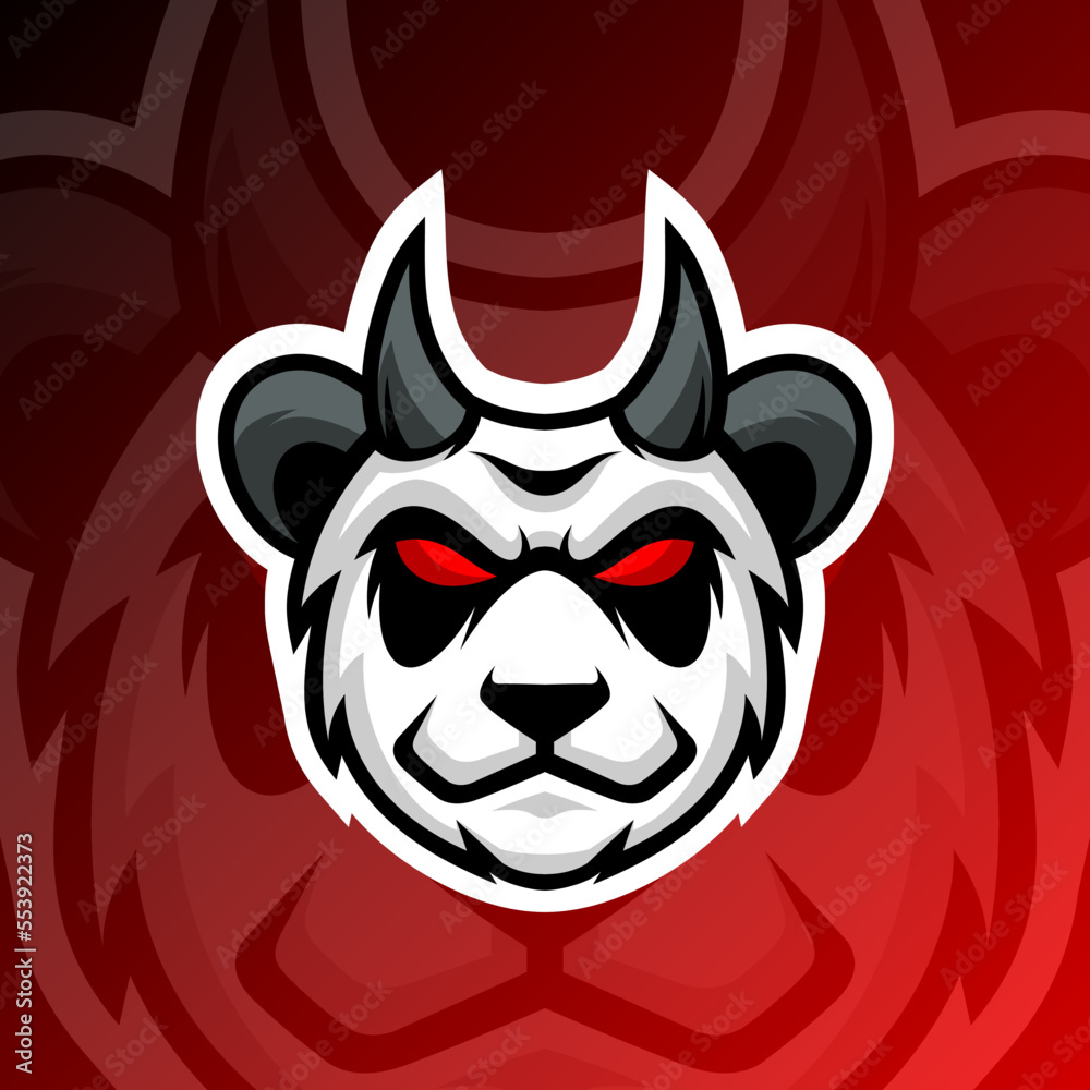 vector graphics illustration of a panda evil in esport logo style ...