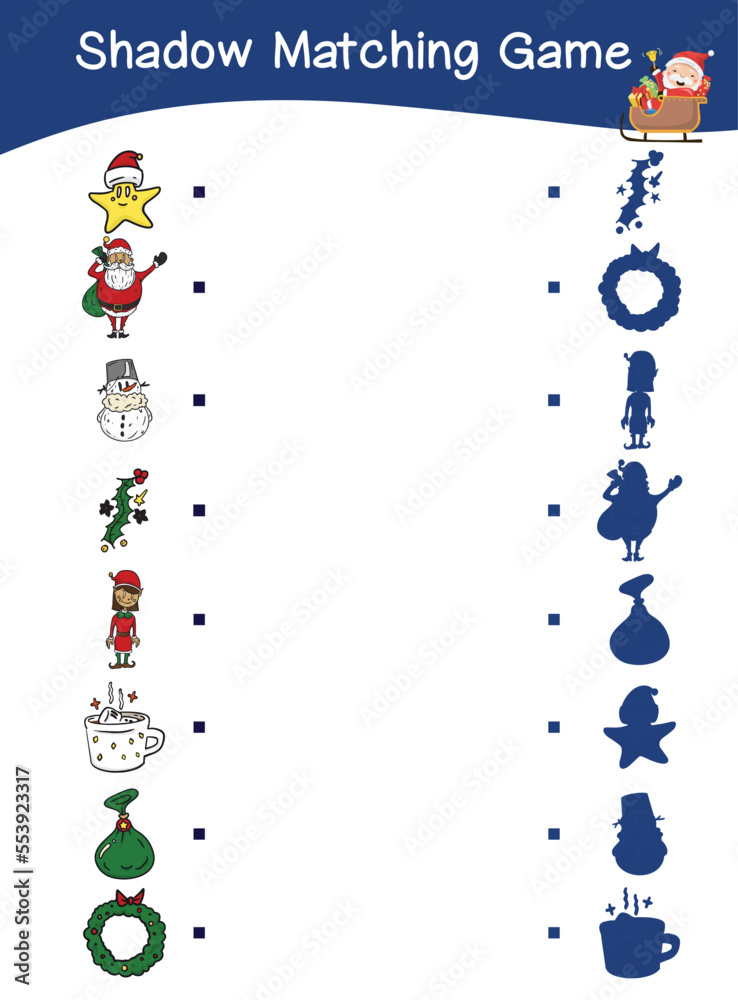 Shadow matching game worksheet Educational printable worksheet for ...