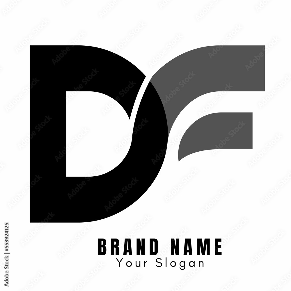 Cool DF FD LDF logo. simple and unique D letter design with a ...