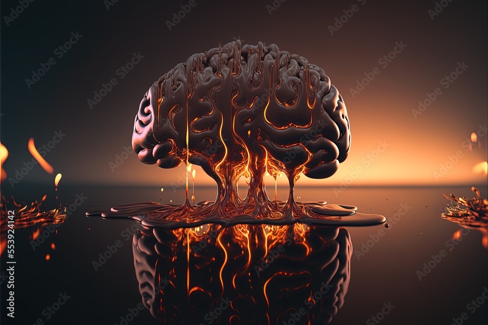 AI generated illustration of a 3d rendered melted object Stock ...