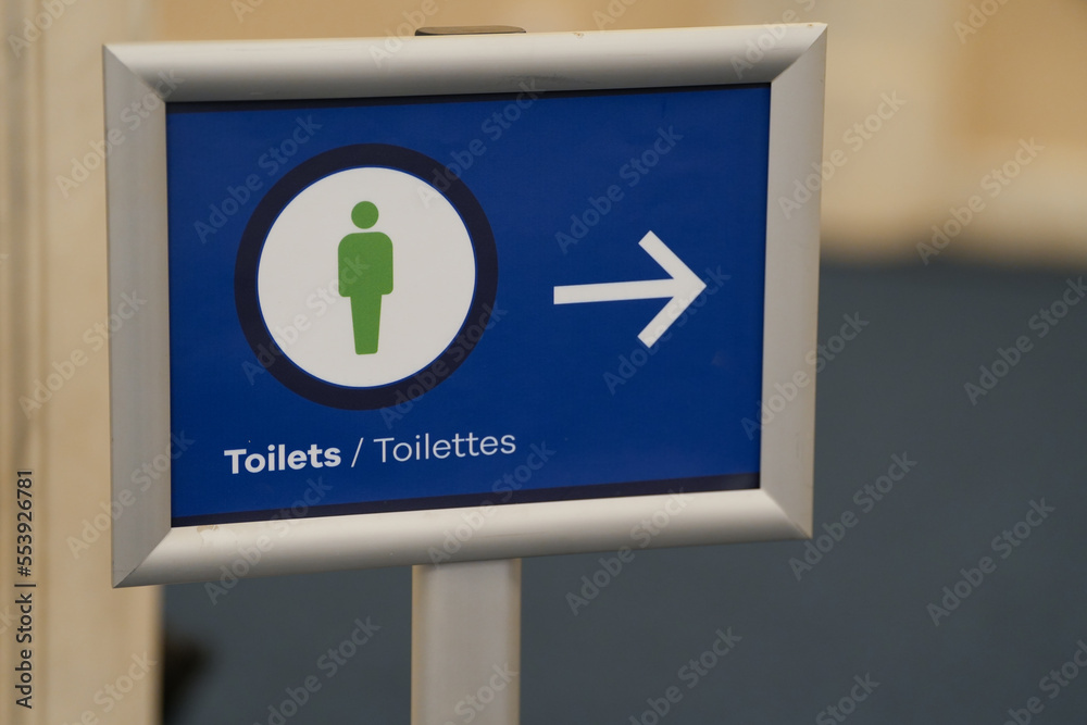 WC. sign indicating the toilet area. Stock Photo | Adobe Stock