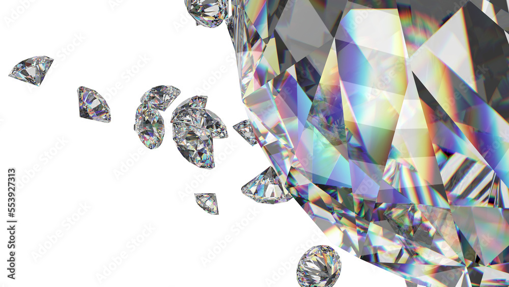 Shiny Diamonds on transparent background. Concept image of luxury ...