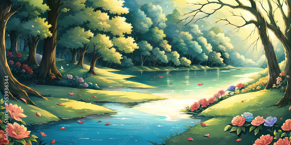 2D Visual Novel: Fantasy Nature Vol. 1 - Stylized Anime Background ...