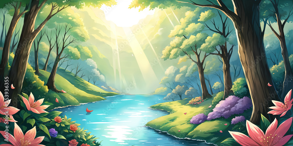 2D Visual Novel: Fantasy Nature Vol. 1 - Stylized Anime Background ...