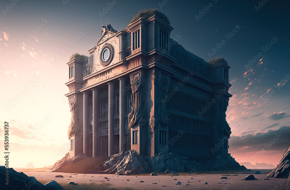 Supernatural eccentric architectural building, concept art. Renaissance ...