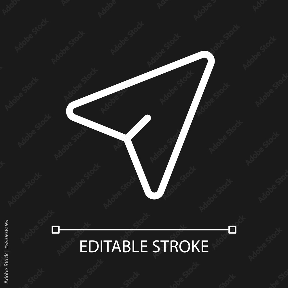 Cursor Arrow Pointer Pixel Perfect White Linear Ui Icon For Dark Theme Share Location Vector