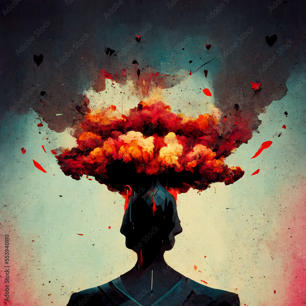 abstrackt war inside my head bomb created with Generative AI technology ...