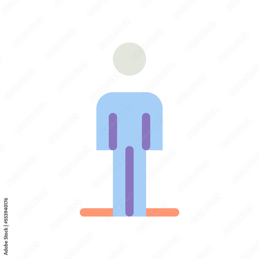 Standing pedestrian flat color ui icon. Person waiting to cross road ...
