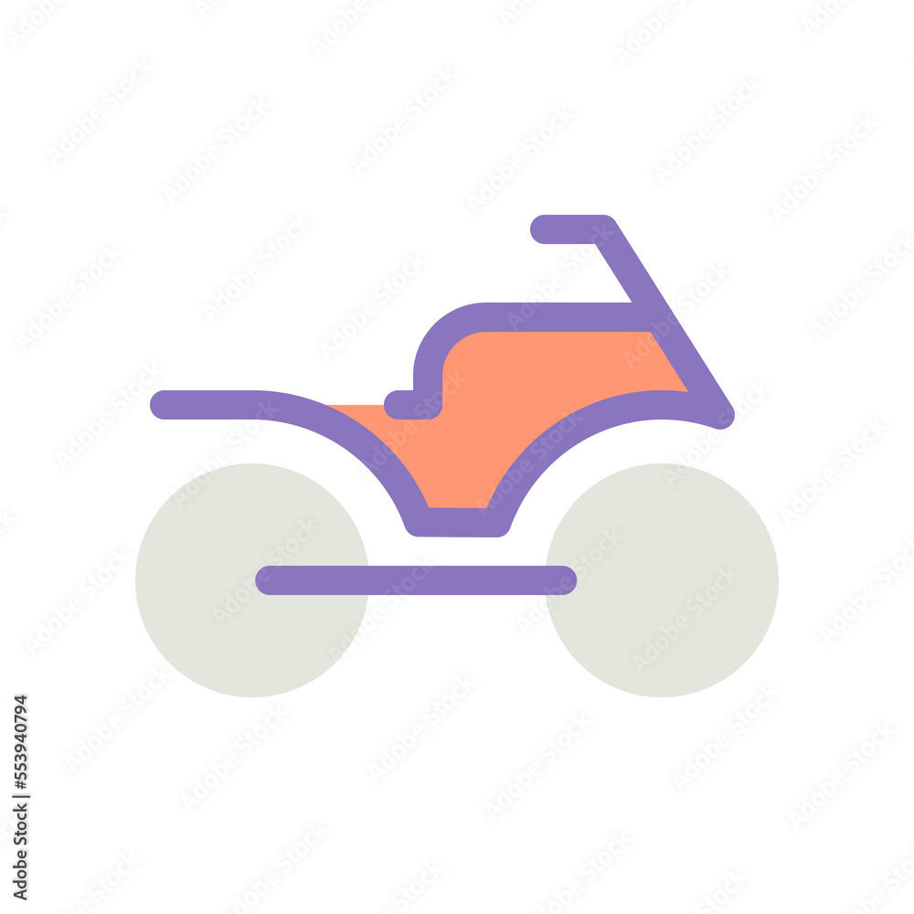 Motorbike flat color ui icon. Motorcycle transport. GPS navigation ...