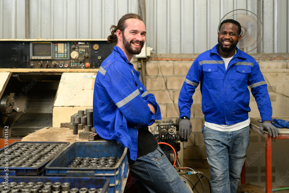 Hand accident, worker with hand injury from machine working. worker ...