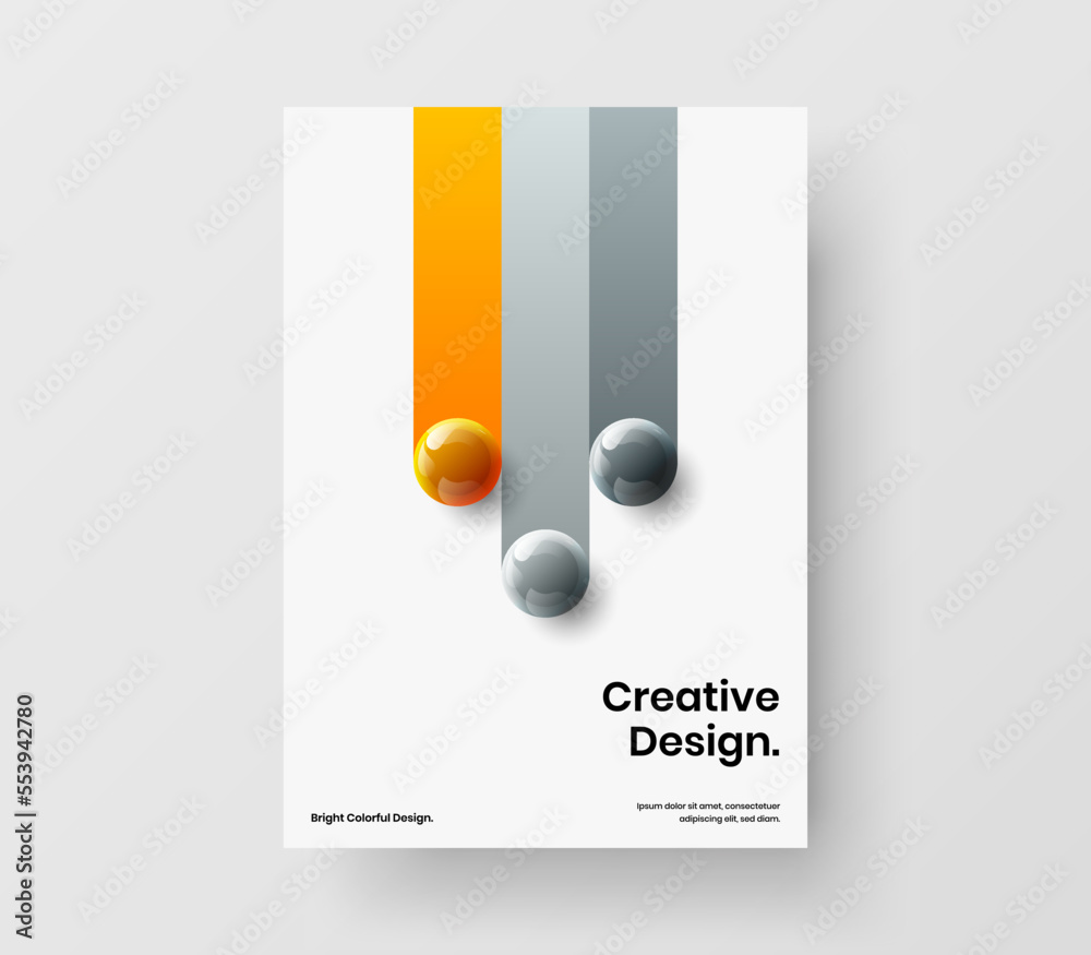 Simple flyer vector design concept. Original realistic spheres ...