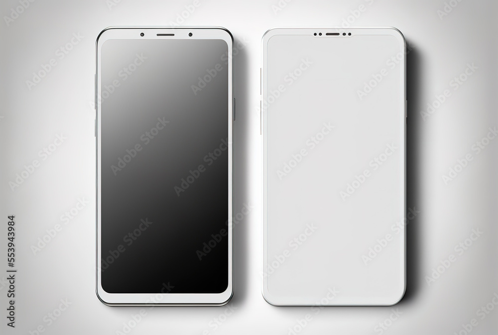 White backdrop and white screen smartphone layout for your design ...