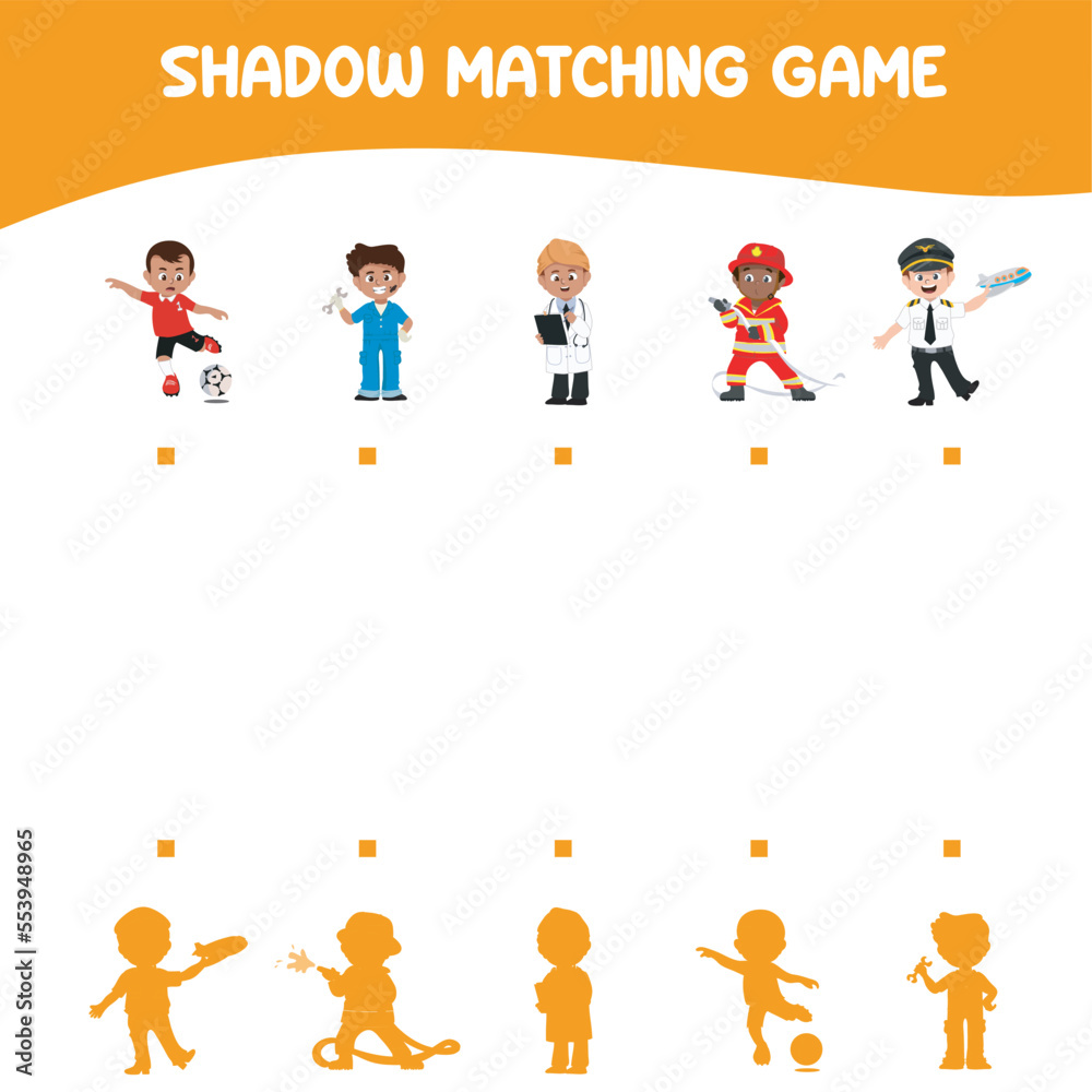 Find the correct shadow. Shadow matching game printable worksheet. Kids ...