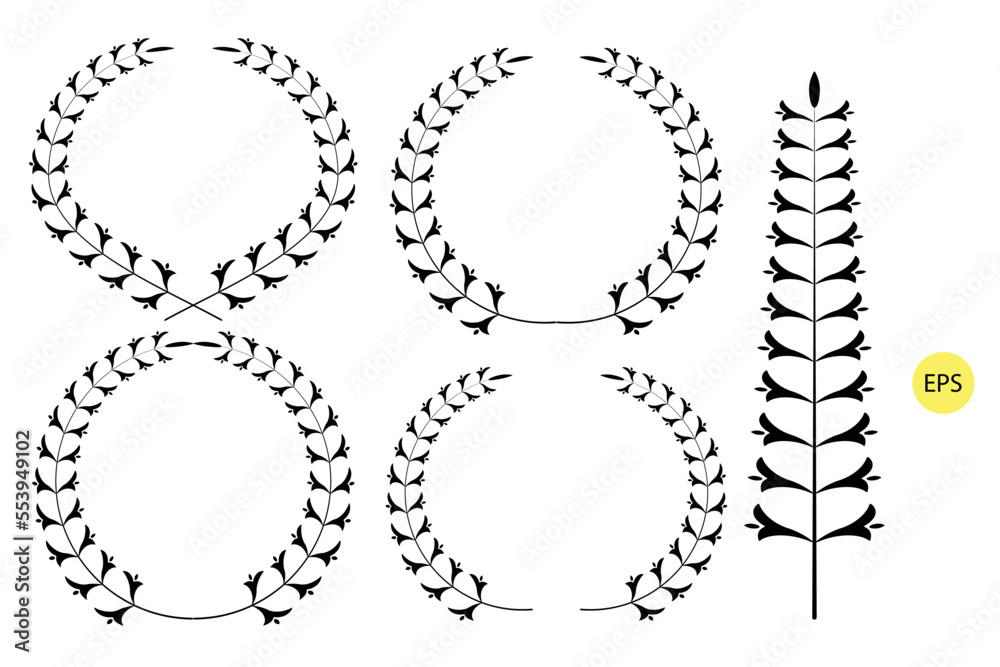 Wreath Silhouette, Wreath Vector Line art illustration Stock Vector ...