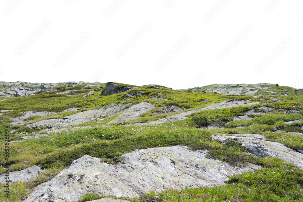 Isolated PNG cutout of a mountain in summer in the Alps on a ...