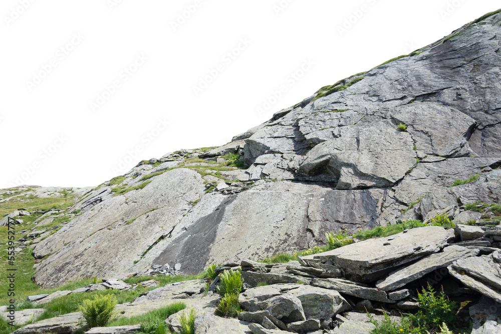 Isolated PNG cutout of a mountain in summer in the Alps on a ...