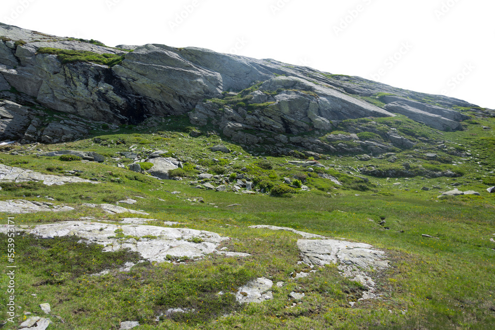 Isolated PNG cutout of a mountain in summer in the Alps on a ...