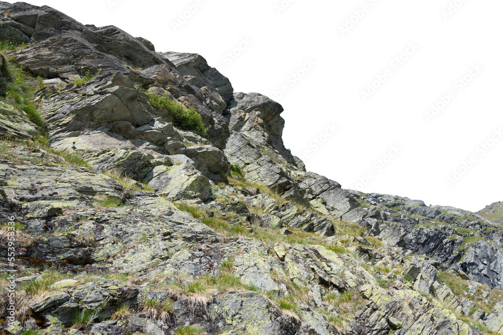 Isolated PNG cutout of a mountain in summer in the Alps on a ...