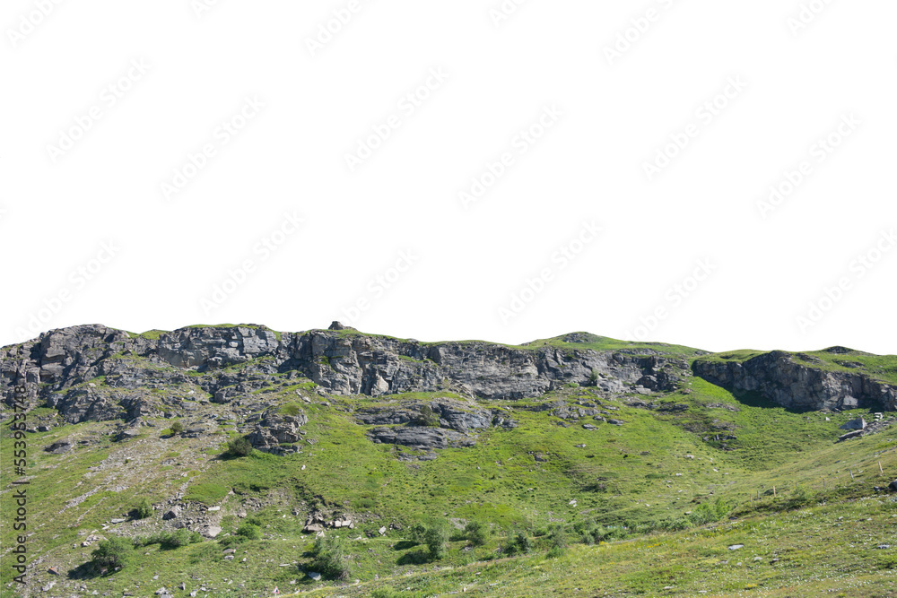 Isolated PNG cutout of a mountain in summer in the Alps on a ...