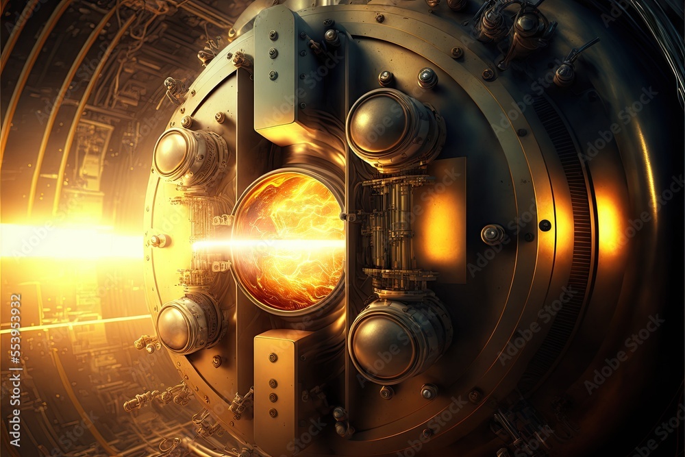 Ilustrace „Laser reactor for nuclear fusion experiment in atomic ...