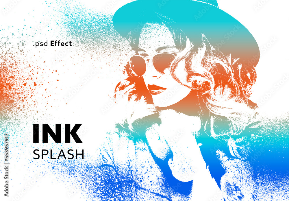 Ink Splash Photo Effect Stock Template | Adobe Stock