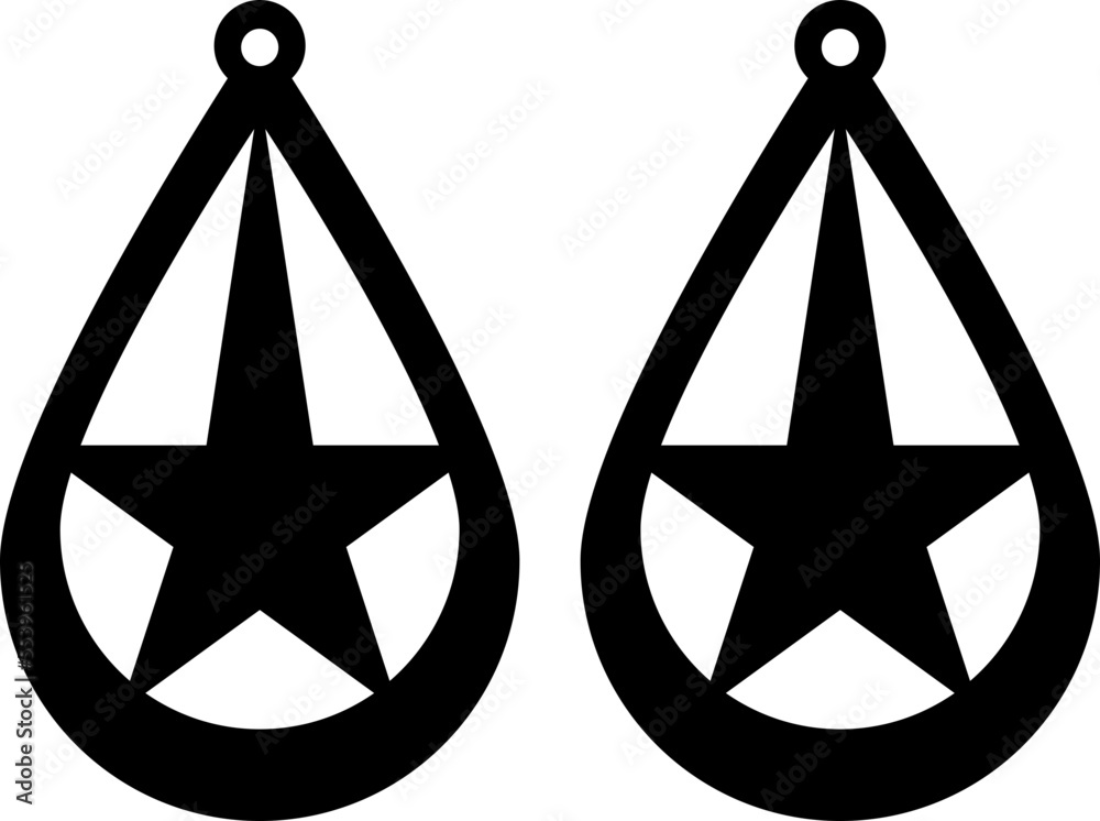 star earrings svg vector cutfle for cricut and silhouette jewelry ...