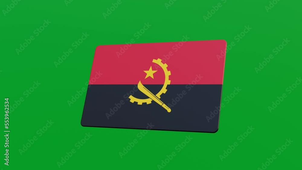 Angola Flag card animation on green screen, Spinning 3D Angola Flag ...