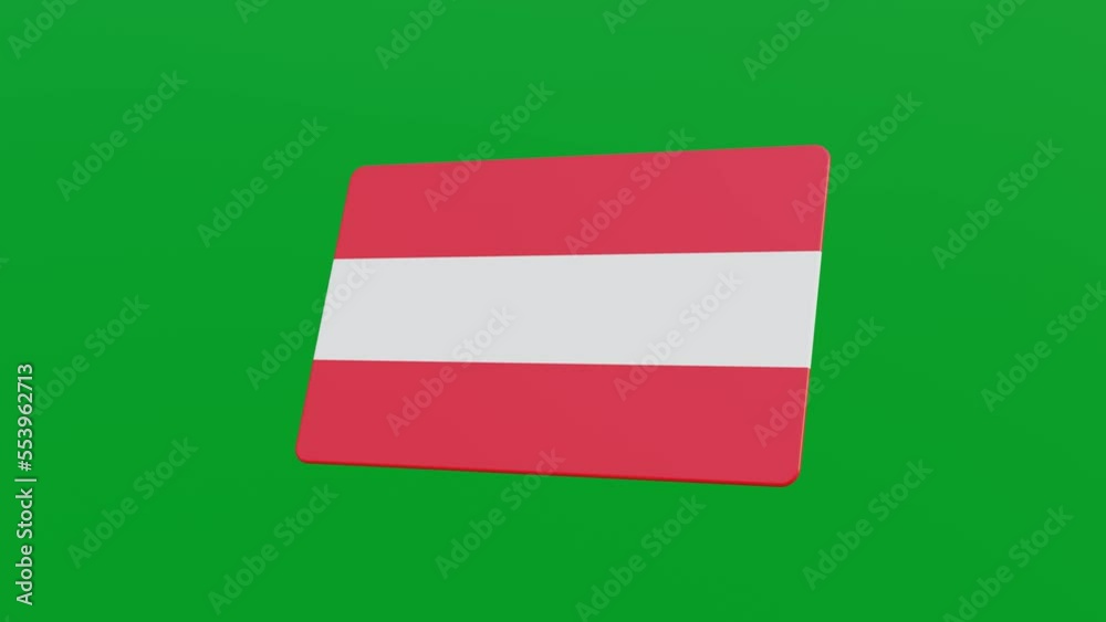 Austria Flag card animation on green screen, Spinning 3D Austria Flag ...